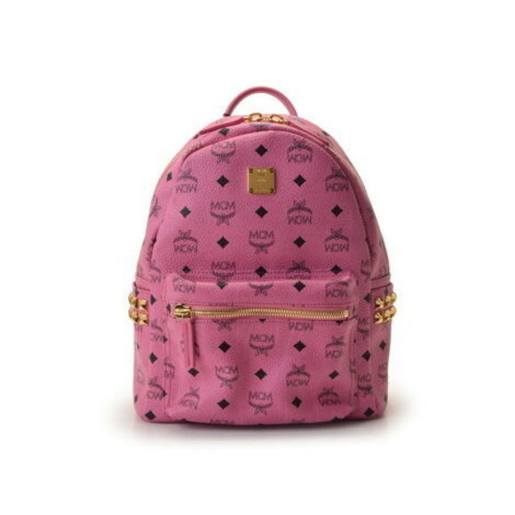 MCM | Bags | Mcm Backpack Mini Calf Pink Rucksack Backpack Studs Ungift ...